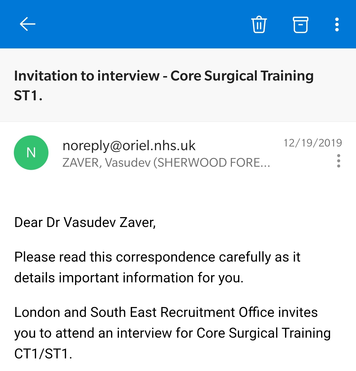 Applying to Core Surgical Training: My Experience – Vasudev Zaver
